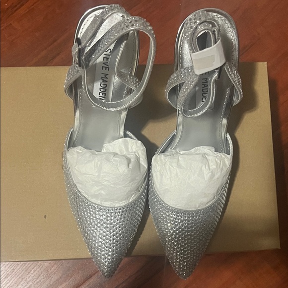 Steve Madden | Shoes | Steve Madden Silver Studded Heels | Poshmark